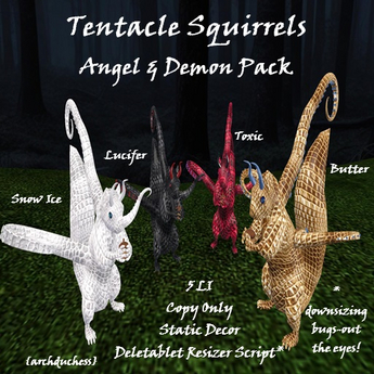 Second Life Marketplace - {archduchess} Tentacle Squirrel Angel & Demon Pack